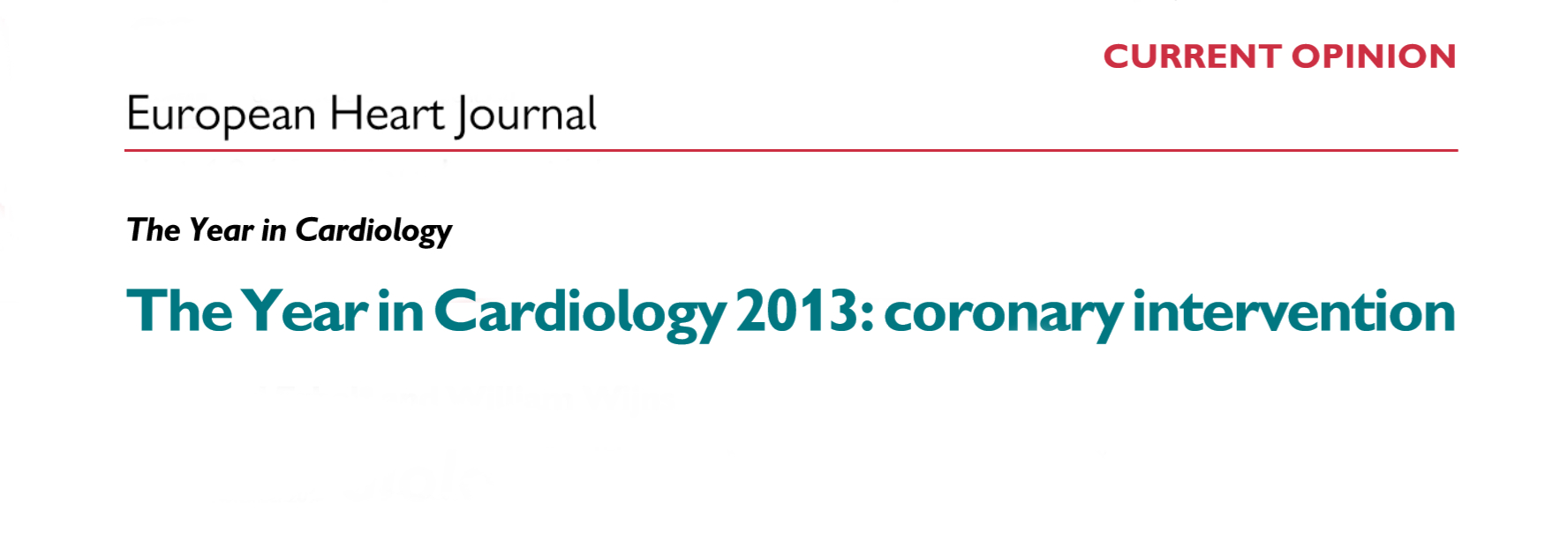 The Year in Cardiology 2013: coronary intervention – SIRIO MEDICINE